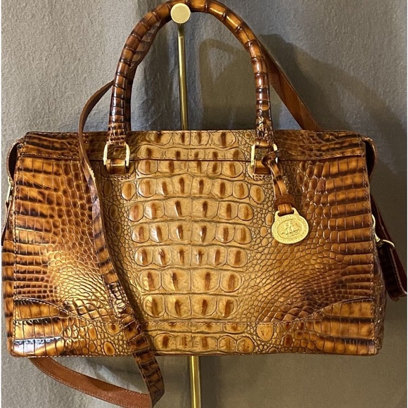 Brahmin | Bags | Brahmin Toasted Almond Melbourne Alice Croc Embossed ...